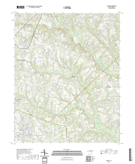 US Topo 7.5-minute map for Angier NC – American Map Store