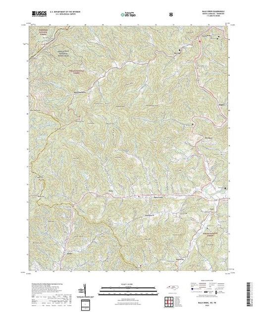 US Topo 7.5-minute map for Bald Creek NCTN – American Map Store