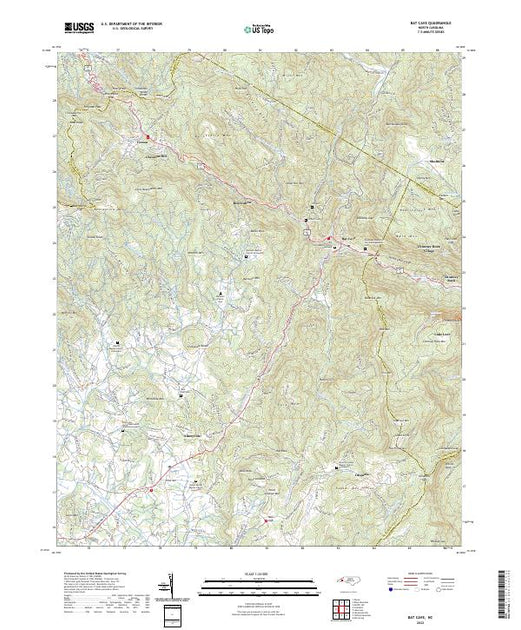 US Topo 7.5-minute map for Bat Cave NC – American Map Store