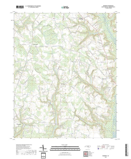 US Topo 7.5-minute map for Bearskin NC – American Map Store
