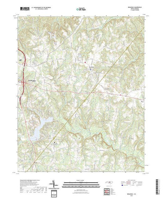 US Topo 7.5-minute map for Broadway NC – American Map Store