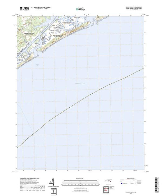 US Topo 7.5-minute map for Browns Inlet NC – American Map Store