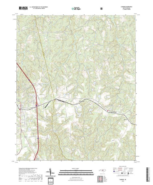 US Topo 7.5-minute map for Candor NC – American Map Store