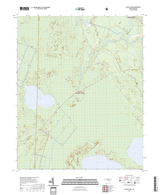 US Topo 7.5-minute map for Catfish Lake NC – American Map Store