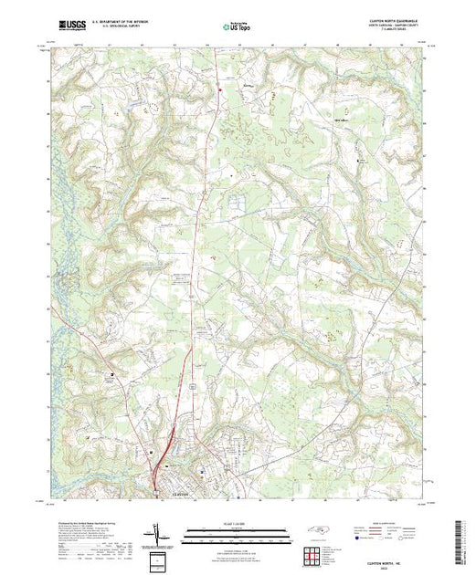 US Topo 7.5-minute map for Clinton North NC – American Map Store