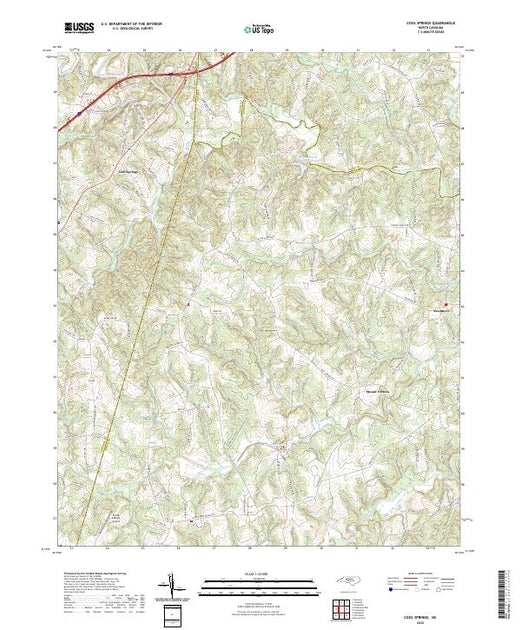 US Topo 7.5-minute map for Cool Springs NC – American Map Store