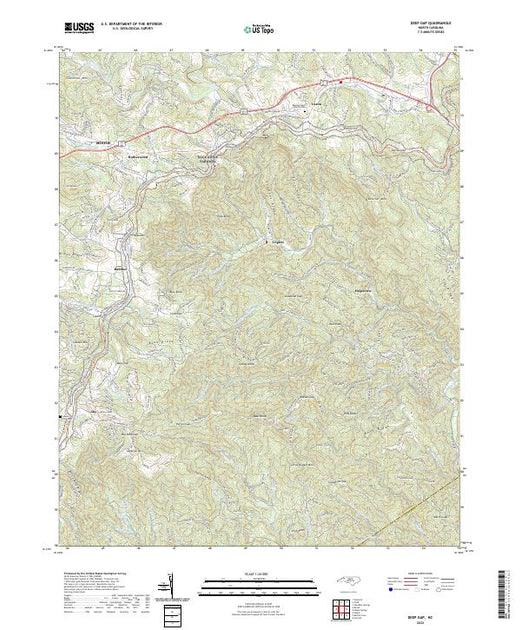 US Topo 7.5-minute map for Deep Gap NC – American Map Store