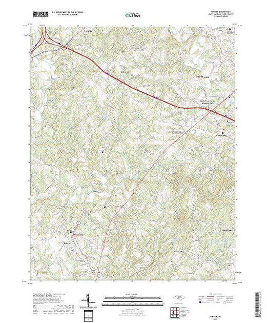 US Topo 7.5-minute map for Dobson NC – American Map Store