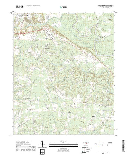 US Topo 7.5-minute map for Elizabethtown South NC – American Map Store
