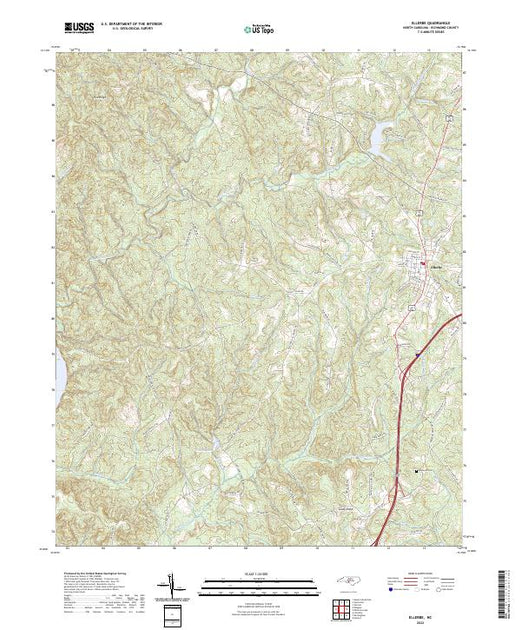 US Topo 7.5-minute map for Ellerbe NC – American Map Store