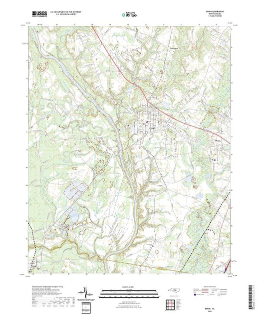 US Topo 7.5-minute map for Erwin NC – American Map Store