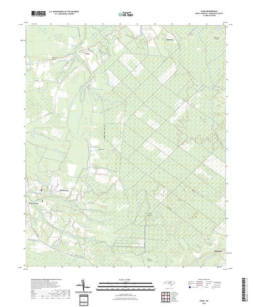 US Topo 7.5-minute map for Exum NC – American Map Store
