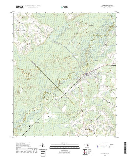 US Topo 7.5-minute map for Fair Bluff NCSC – American Map Store