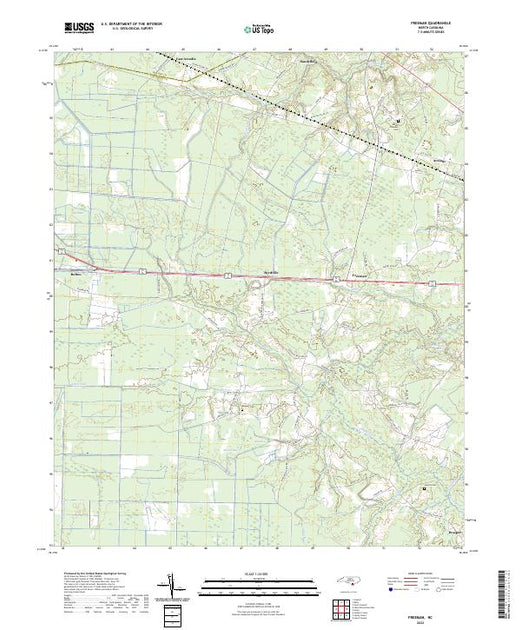US Topo 7.5-minute map for Freeman NC – American Map Store