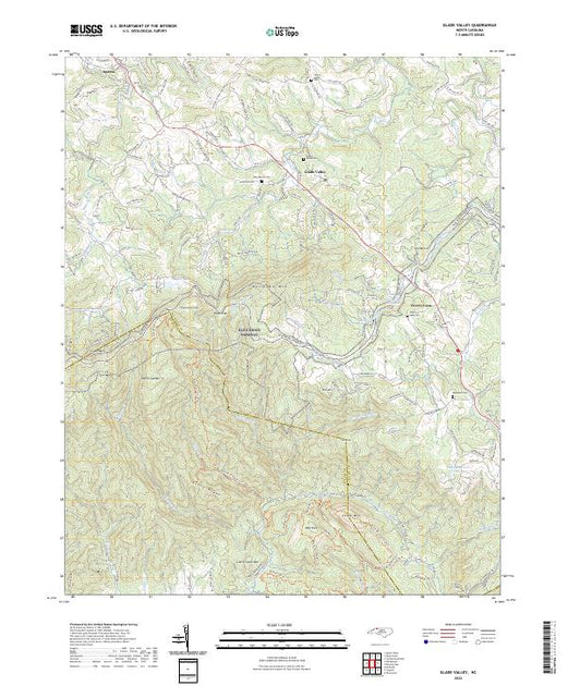 US Topo 7.5-minute map for Glade Valley NC – American Map Store