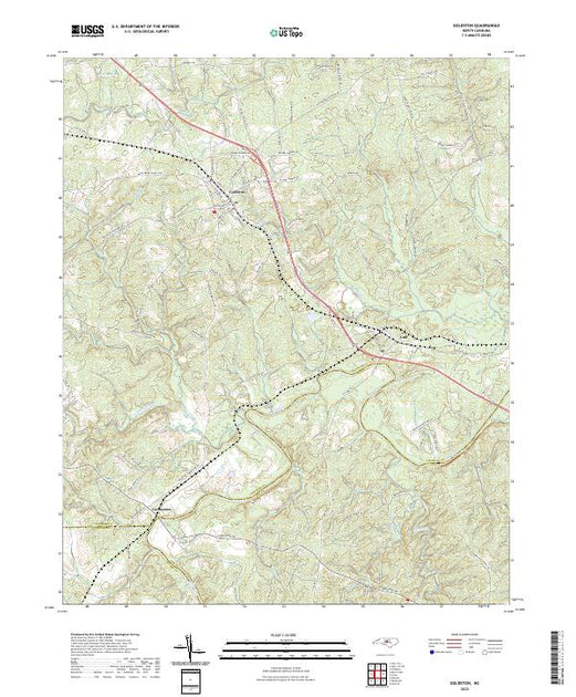 US Topo 7.5-minute map for Goldston NC – American Map Store
