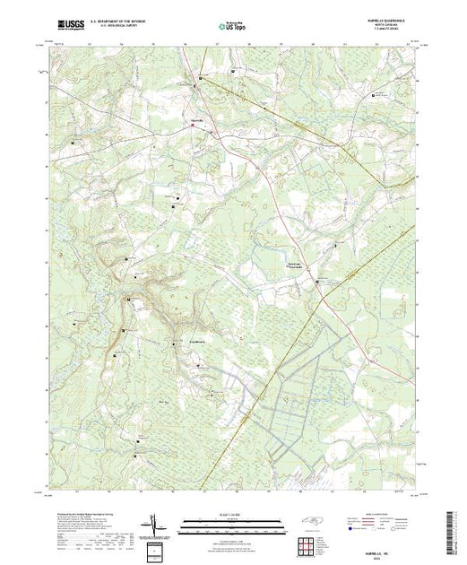 US Topo 7.5-minute map for Harrells NC – American Map Store