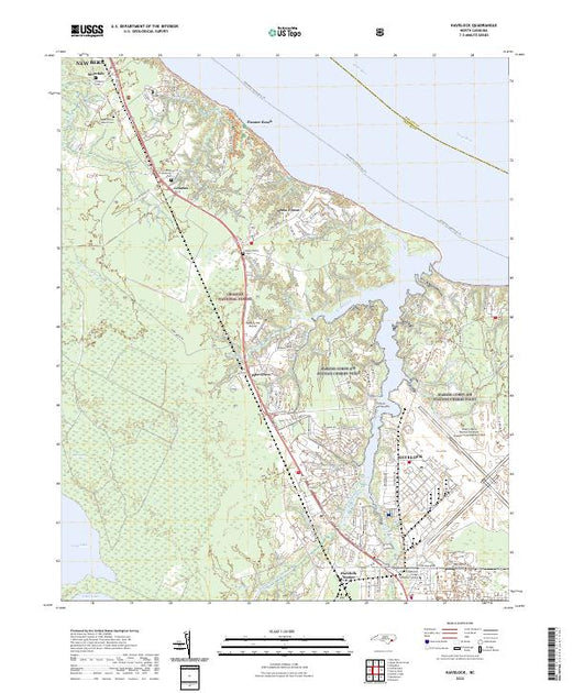 US Topo 7.5-minute map for Havelock NC – American Map Store