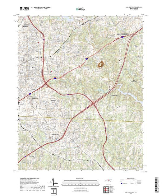 US Topo 7.5-minute map for High Point East NC – American Map Store