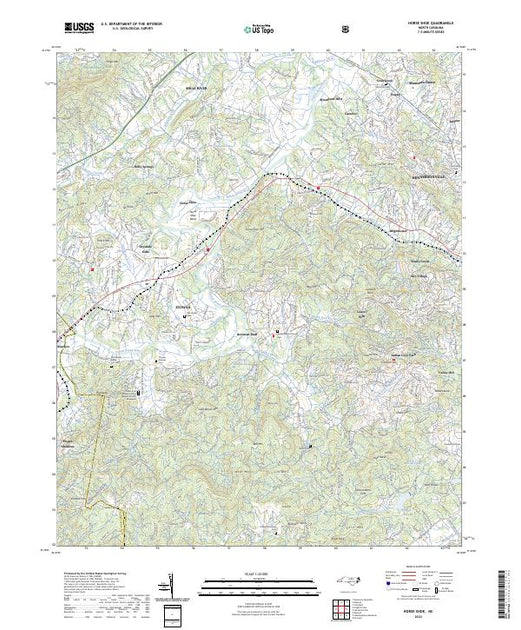 US Topo 7.5-minute map for Horse Shoe NC – American Map Store