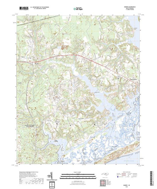 US Topo 7.5-minute map for Hubert NC – American Map Store