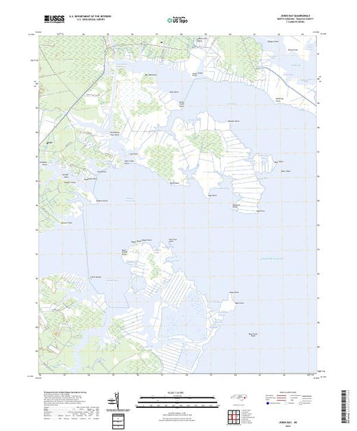 US Topo 7.5-minute map for Jones Bay NC – American Map Store