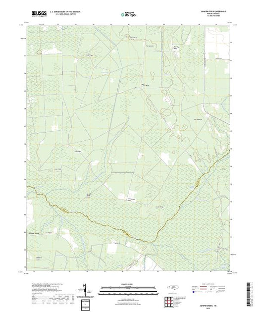 US Topo 7.5-minute map for Juniper Creek NC – American Map Store