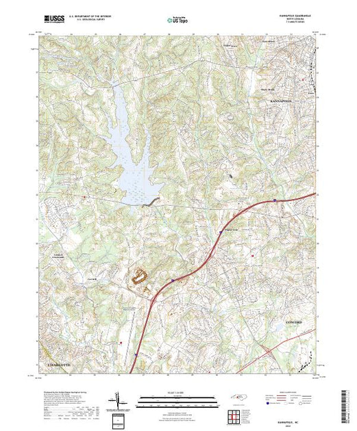 US Topo 7.5-minute map for Kannapolis NC – American Map Store