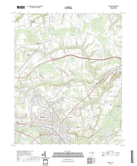 US Topo 7.5-minute map for Kinston NC – American Map Store