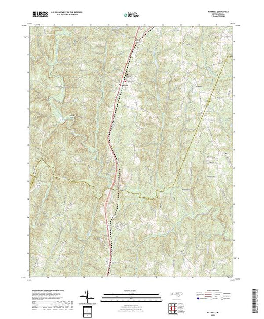 US Topo 7.5-minute map for Kittrell NC – American Map Store