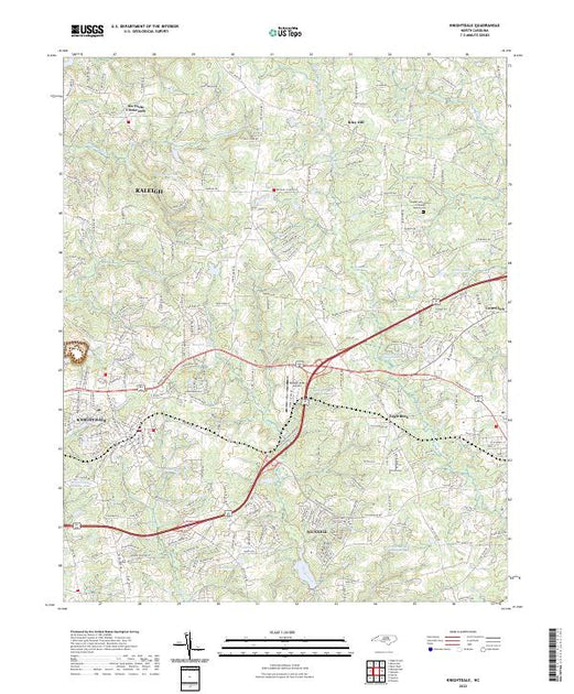 US Topo 7.5-minute map for Knightdale NC – American Map Store
