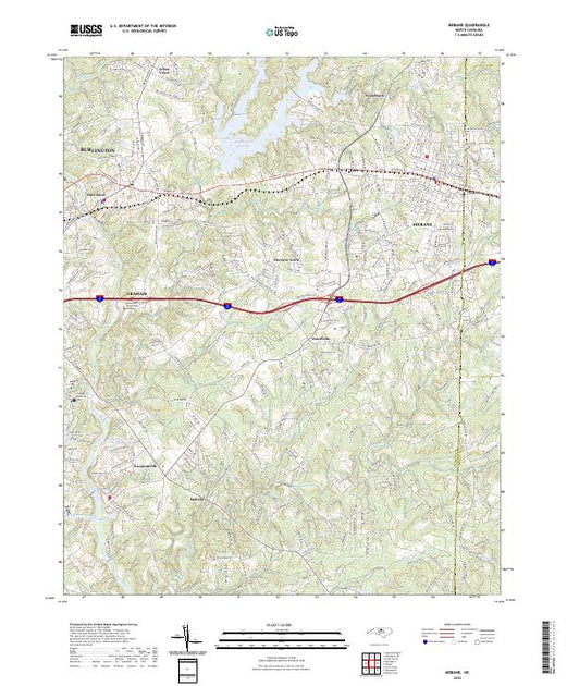 US Topo 7.5-minute map for Mebane NC – American Map Store