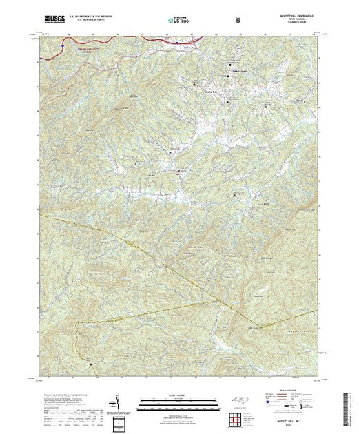 US Topo 7.5-minute map for Moffitt Hill NC – American Map Store