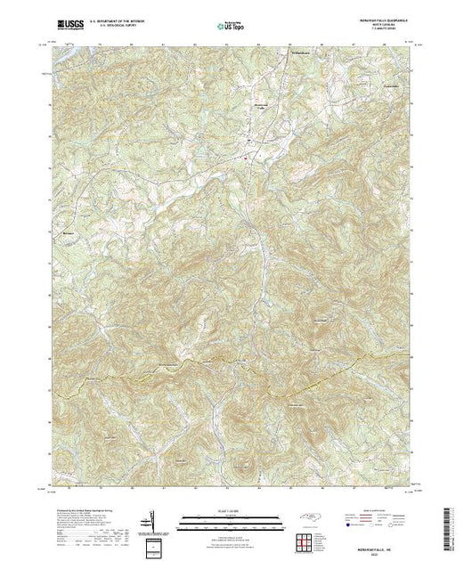US Topo 7.5-minute map for Moravian Falls NC – American Map Store