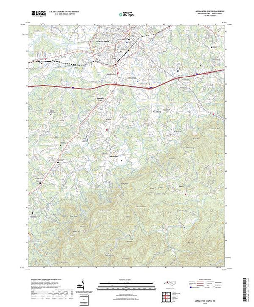 US Topo 7.5-minute map for Morganton South NC – American Map Store