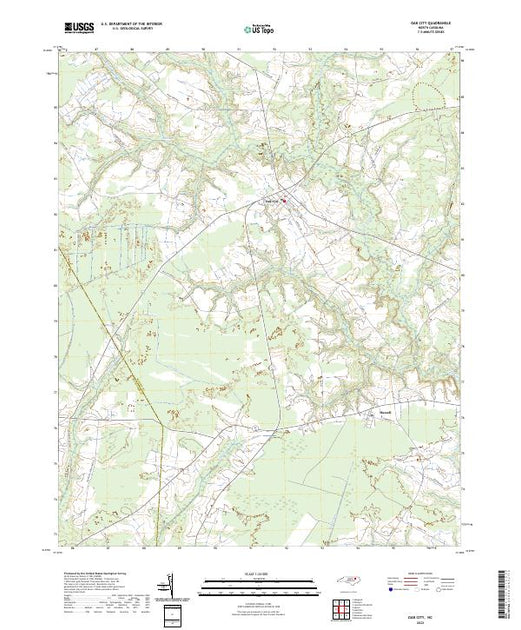 US Topo 7.5-minute map for Oak City NC – American Map Store