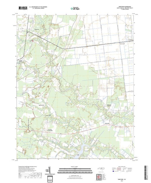 US Topo 7.5-minute map for Pinetown NC – American Map Store