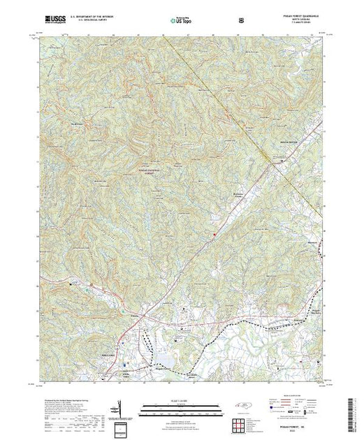 US Topo 7.5-minute map for Pisgah Forest NC – American Map Store