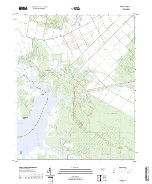 US Topo 7.5-minute map for Ponzer NC – American Map Store