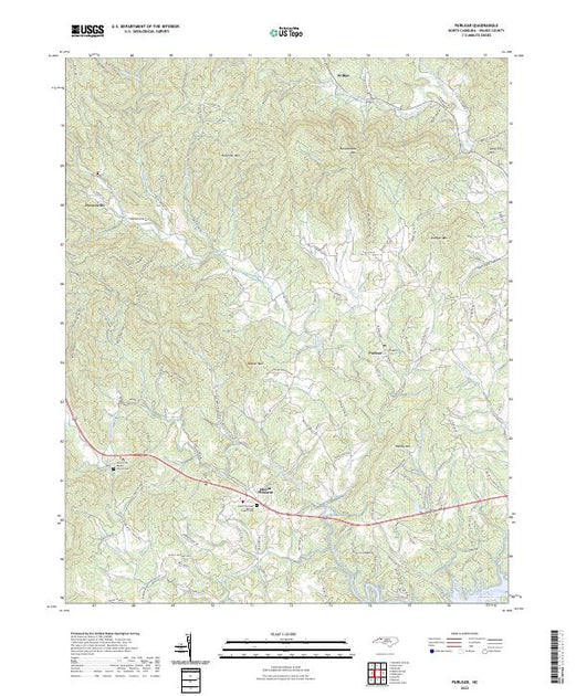 US Topo 7.5-minute map for Purlear NC – American Map Store