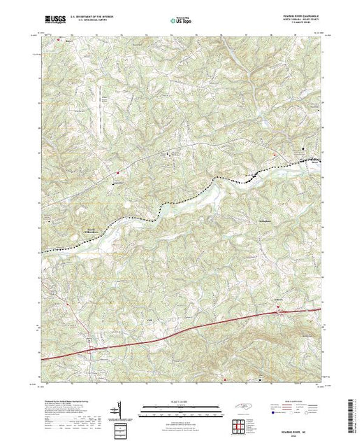US Topo 7.5-minute map for Roaring River NC – American Map Store