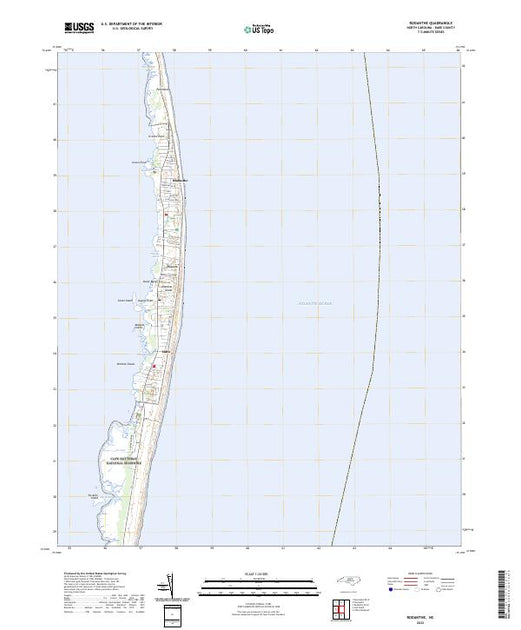 US Topo 7.5-minute map for Rodanthe NC – American Map Store