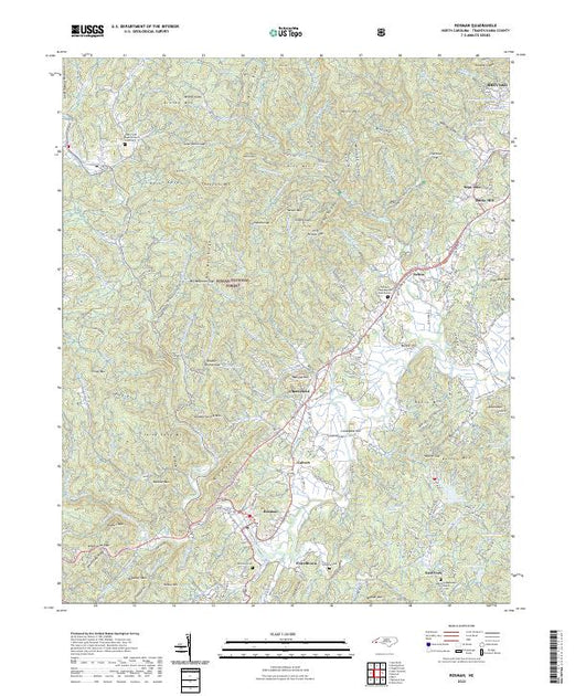 US Topo 7.5-minute map for Rosman NC – American Map Store