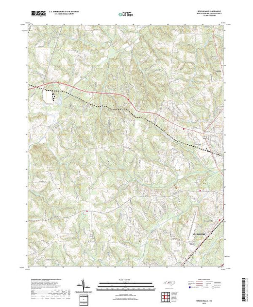 US Topo 7.5-minute map for Rowan Mills NC – American Map Store