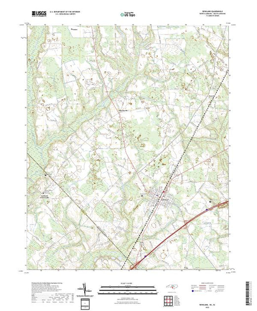 US Topo 7.5-minute map for Rowland NCSC – American Map Store