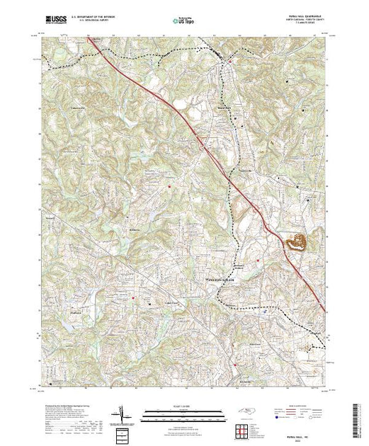 US Topo 7.5-minute map for Rural Hall NC – American Map Store