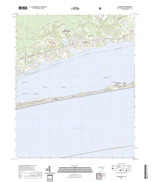US Topo 7.5-minute map for Salter Path NC – American Map Store