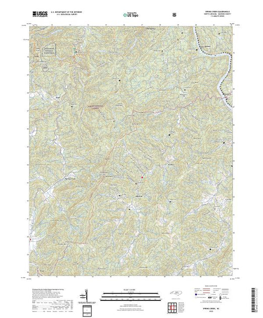 US Topo 7.5-minute map for Spring Creek NC – American Map Store