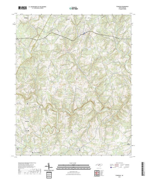 US Topo 7.5-minute map for Stanfield NC – American Map Store
