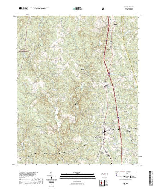 US Topo 7.5-minute map for Star NC – American Map Store